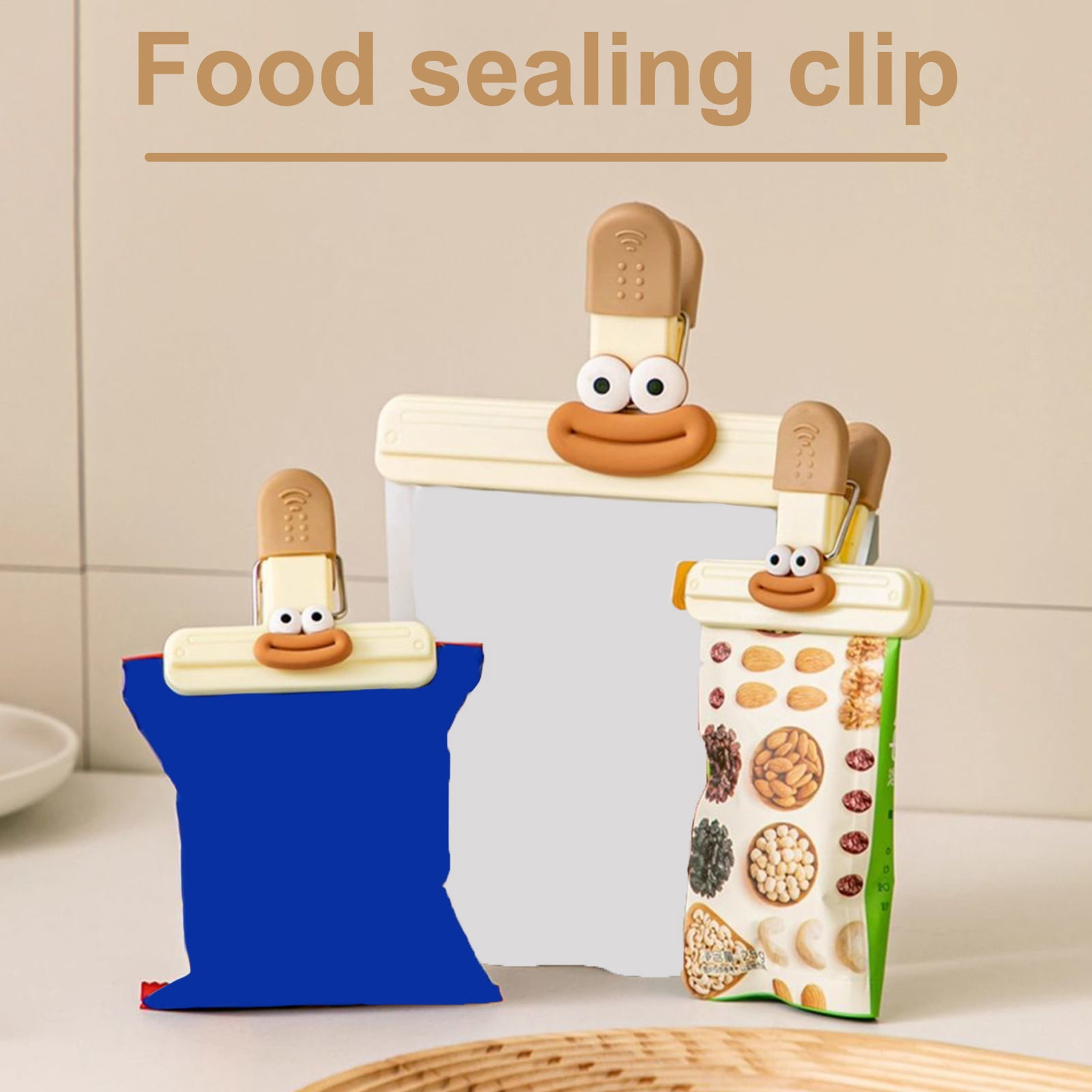 Anqbci Food Sealing Clips Chip Clips Food Bag Clips for Fridge Novelty ...