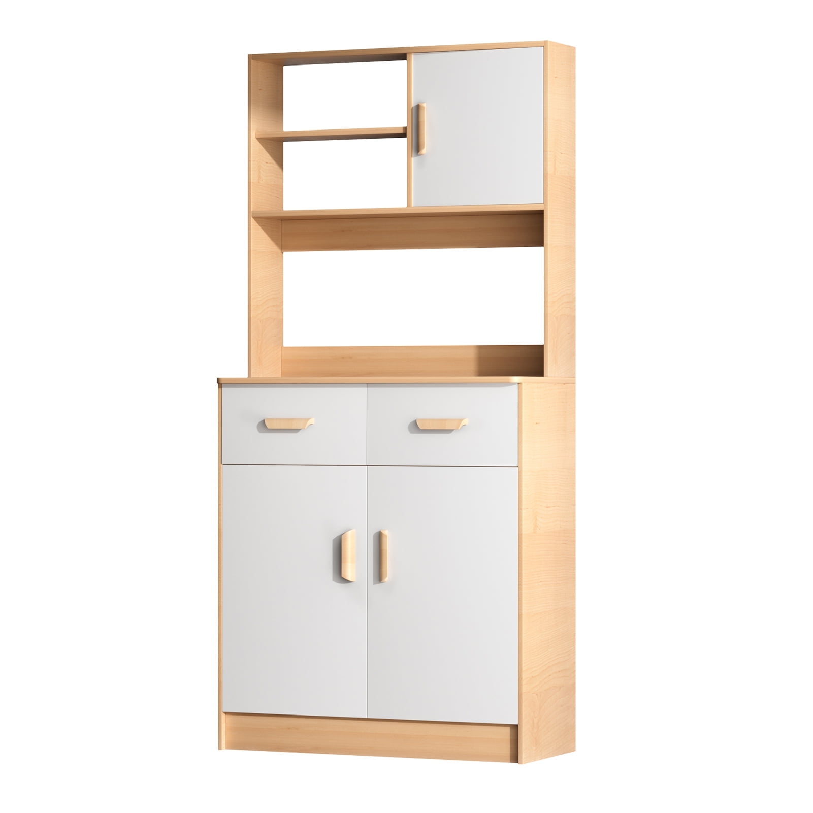 Anqbci Kitchen Pantry Storage Cabinet, Freestanding Hutch Cabinet With ...