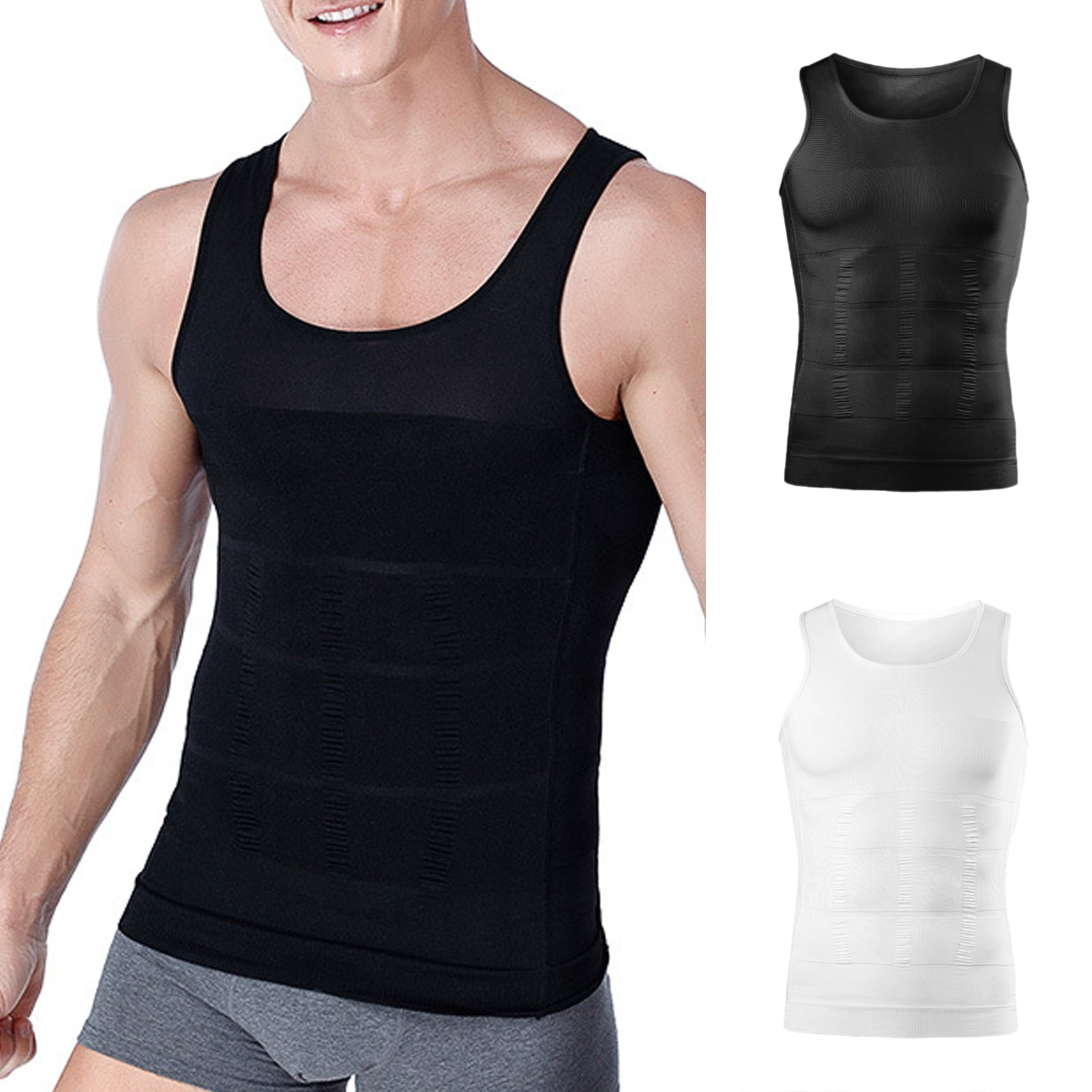 Anqbci Men Slimming Body Shapewear Corset Vest O-Neck Sleeveless ...