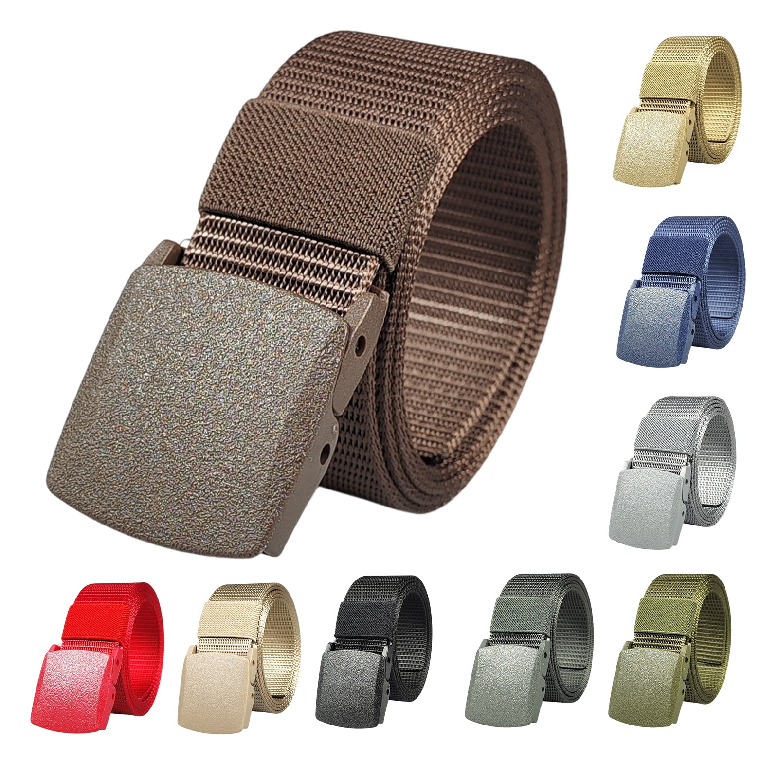 Anqbci Metal-Free Nylon Belt Men Weaving Strap - Holeless Adjustable ...