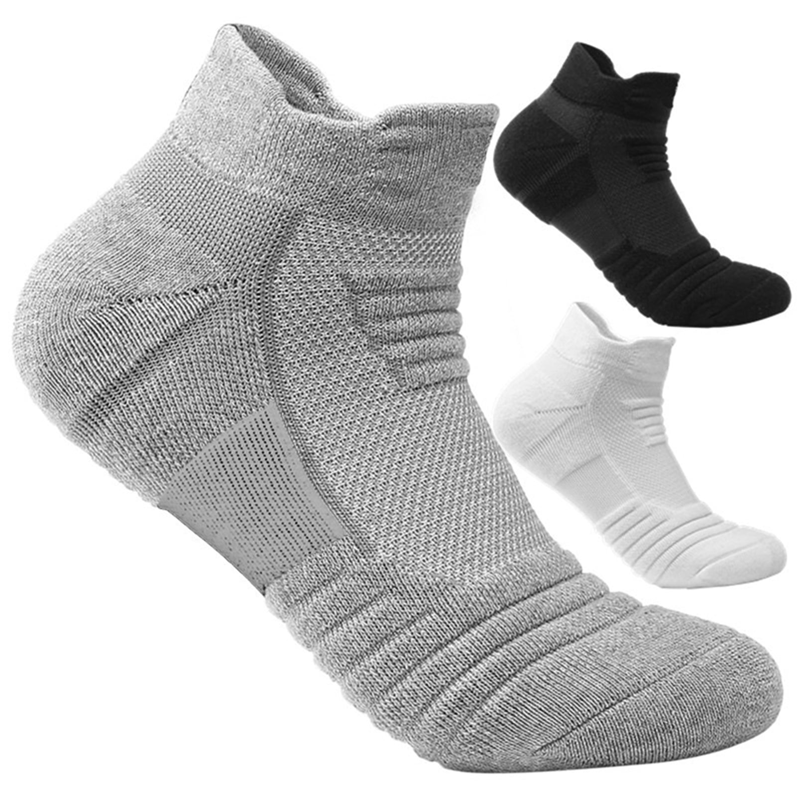 Anqbci Socks Solid Color Thickening Men Running Football Basketball ...