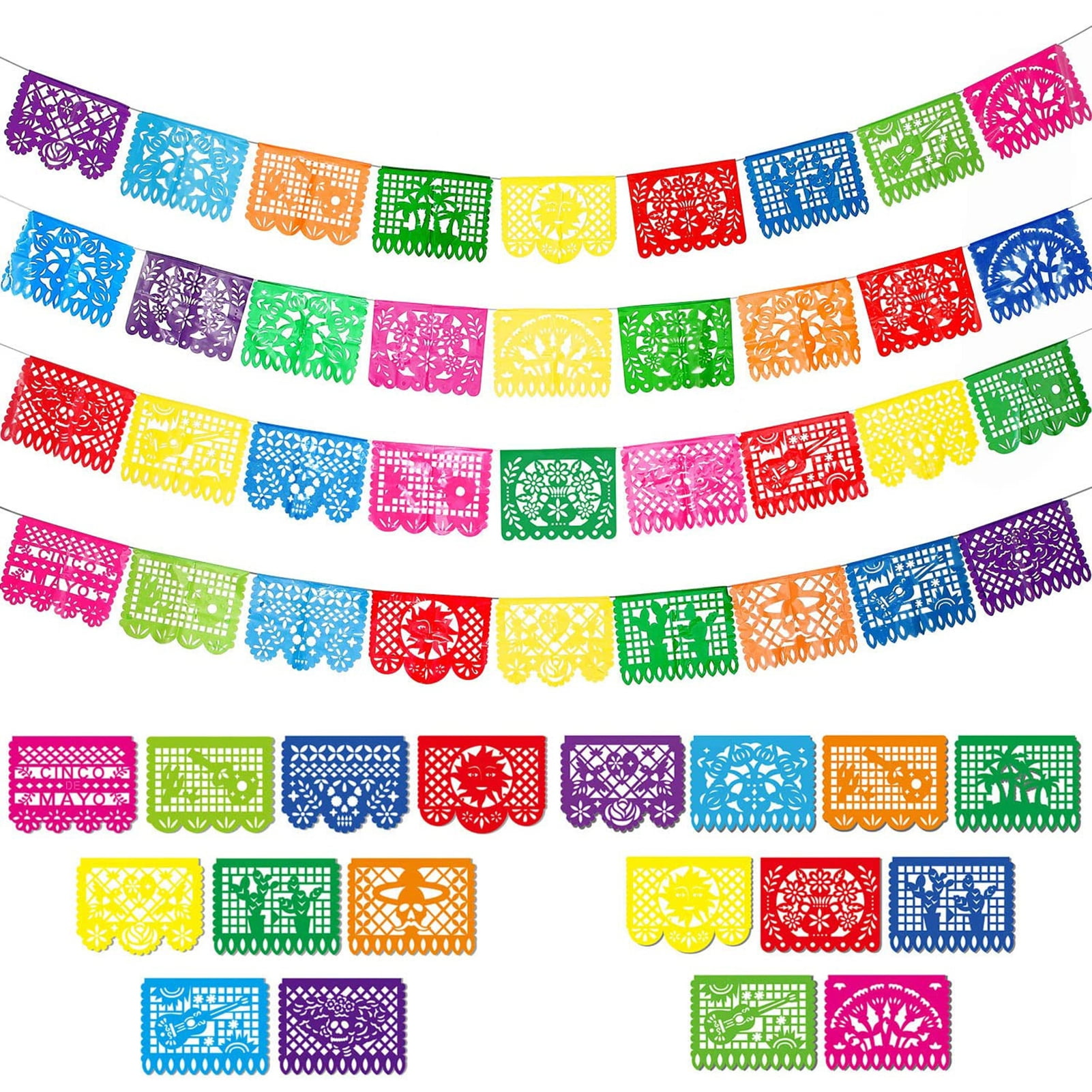 Anqbci Square Mexican Cinco Festival Dead Theme Party Decor Banner Baby ...