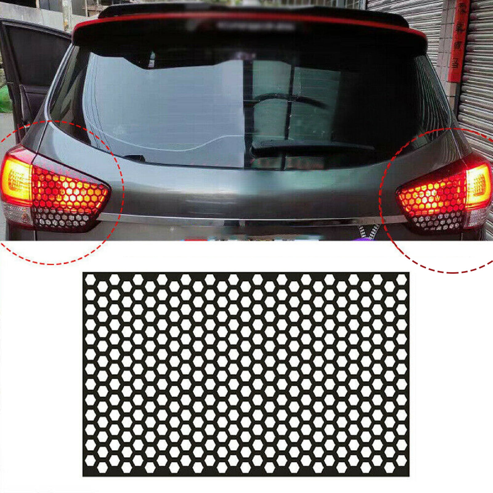 Anqbci Tail Light Cover Adhesive Easy to Install PVC Black Rear Tail ...