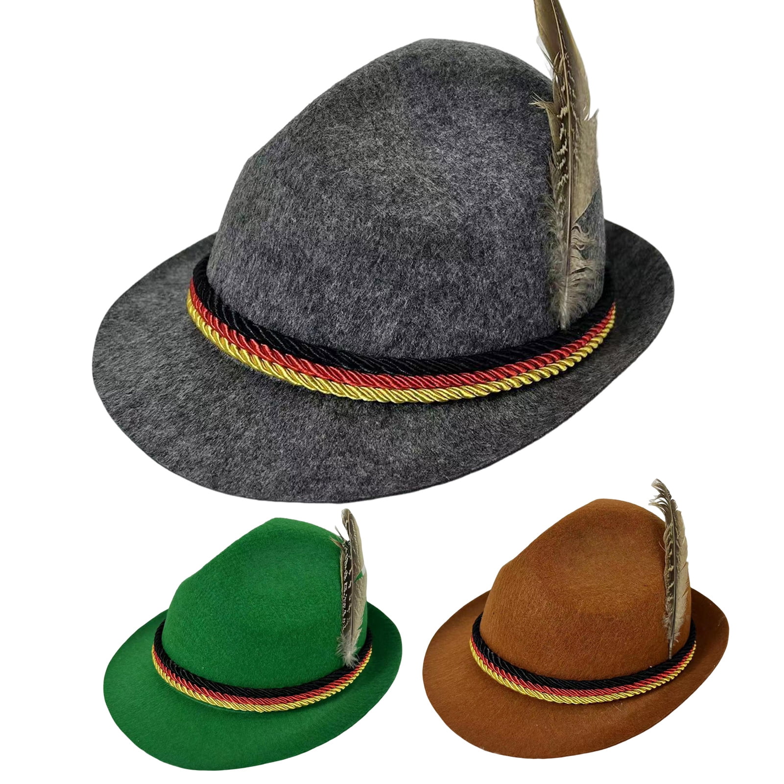 Anqbci Top Hat Oktoberfest Fedora Retro Bavarian Style Unisex Cap with ...