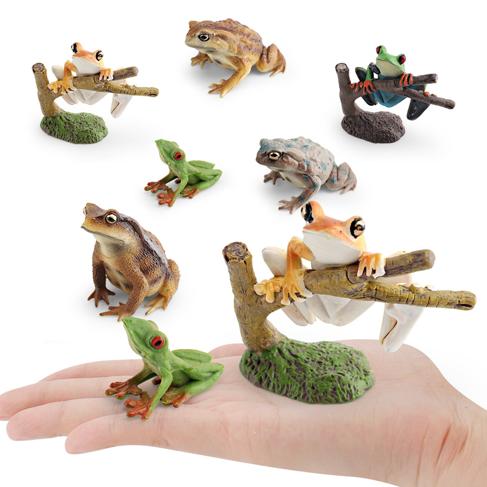 Anqbci Tree Frog Figurine Realistic Toad Statue Sculpture Ornament ...
