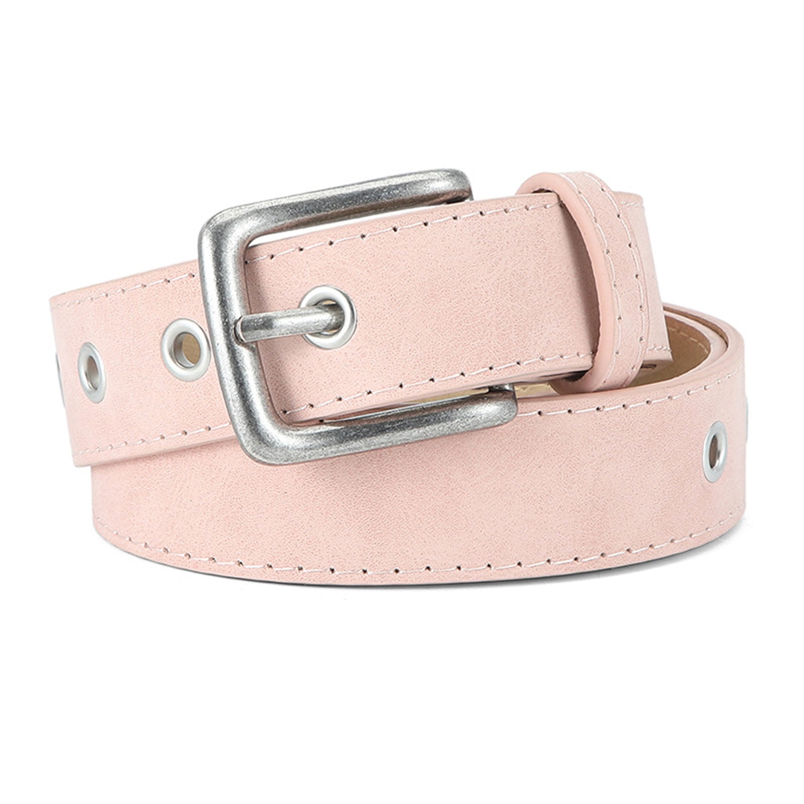 Anqbci Women Belt Matte Texture Solid Color Pin Buckle - Multi Holes ...