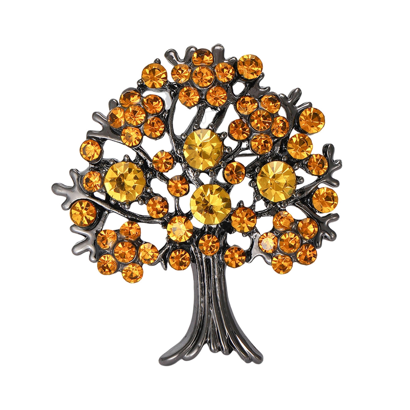 Anqbci Women Brooch Tree Shape Rhinestone Oil Drip Anti-slip Shoulder ...