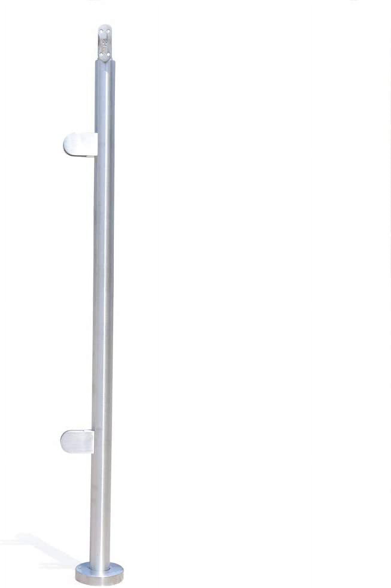 Anqidi 43.3" Glass Balustrade Silver Stainless Steel Railing Post ...