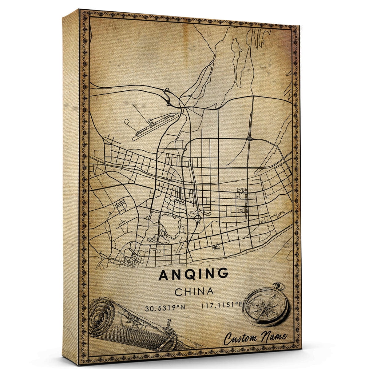 Anqing Map Poster, Anging Map City Art Poster, Canvas, China Map City ...