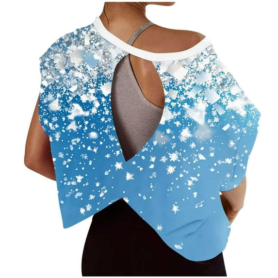 Anqov T Shirts for Women, Fashion Printed Short Sleeve Workout Shirts ...