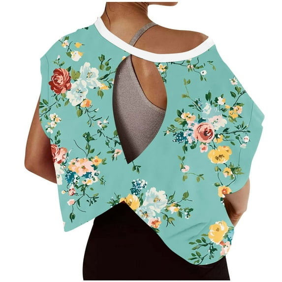 Anqov T Shirts for Women, Fashion Printed Short Sleeve Workout Shirts ...