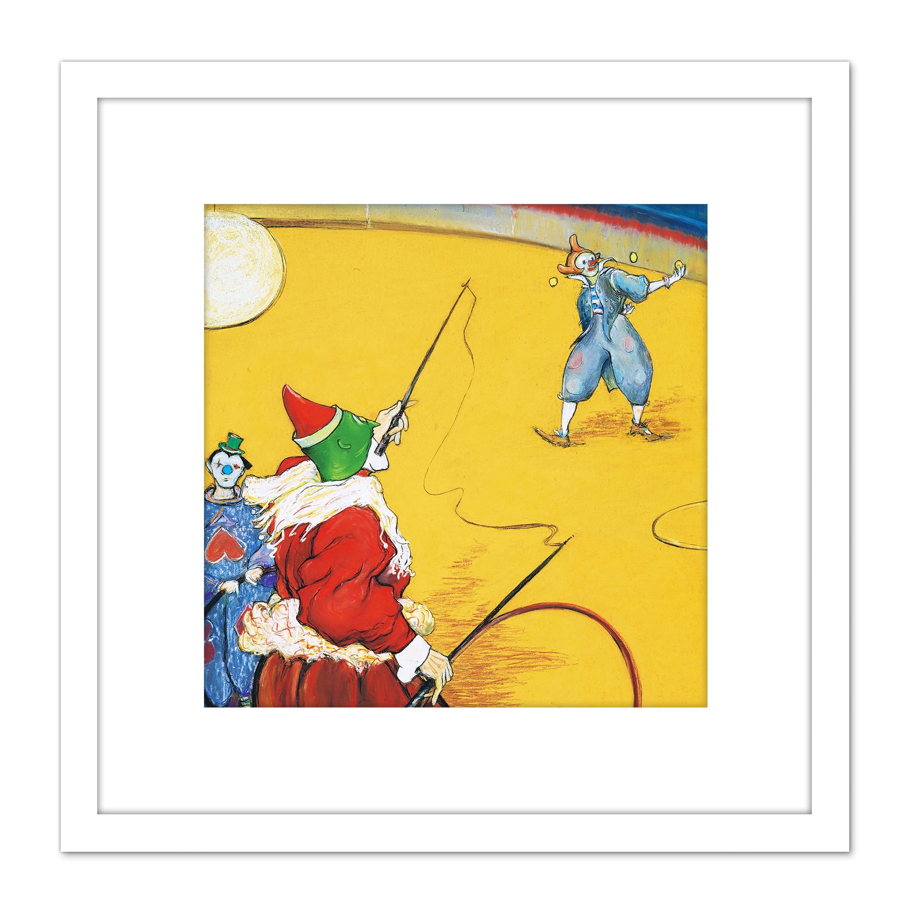 Anquetin Circus Clowns Painting 8X8 Inch Square Wooden Framed Wall Art ...