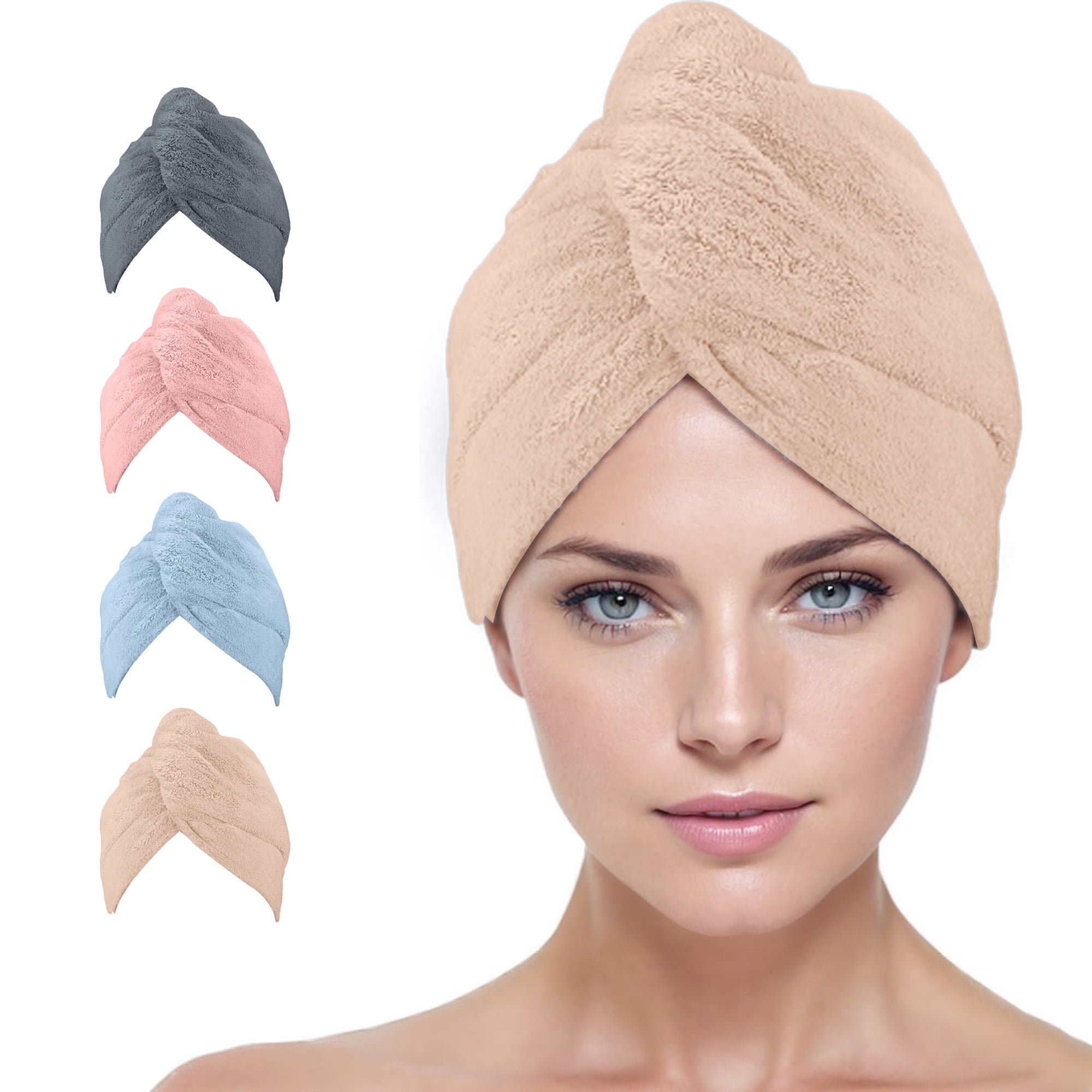 Anray Home 4 Pack Microfiber Large Hair Towel Wrap, 40 X 27 inch Soft ...