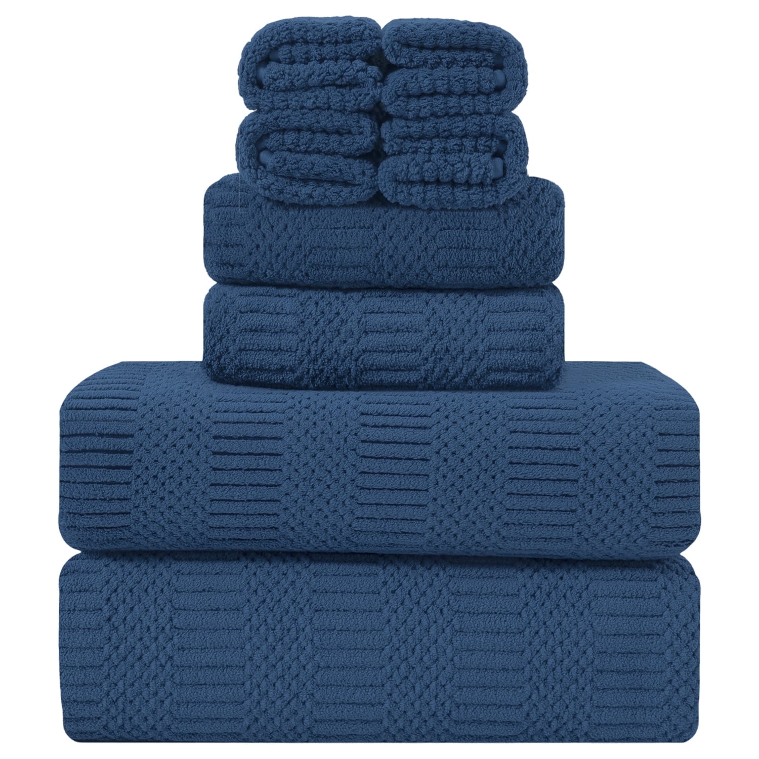 Anray Home 8 Piece 700GSM Microfiber Oversized Bathroom Navy Blue Bath ...