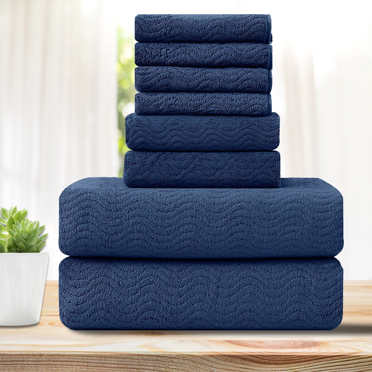 Jessy Home Black Bath Towel Set - 2 Oversize, 2 Hand Towels, 4 ...