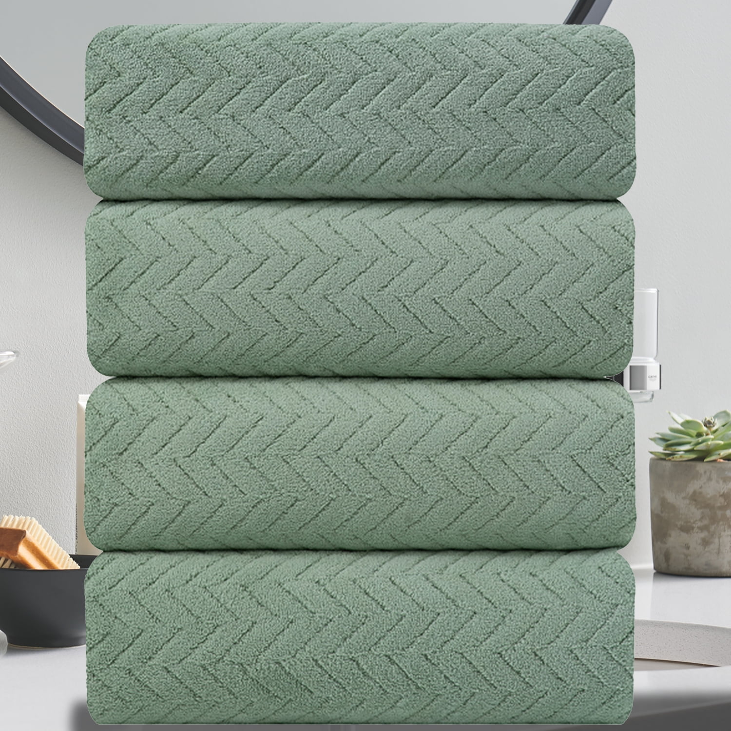 Anray Home Bath Towel Set 4 Pack Microfiber Bathroom Towel Plush Bath ...
