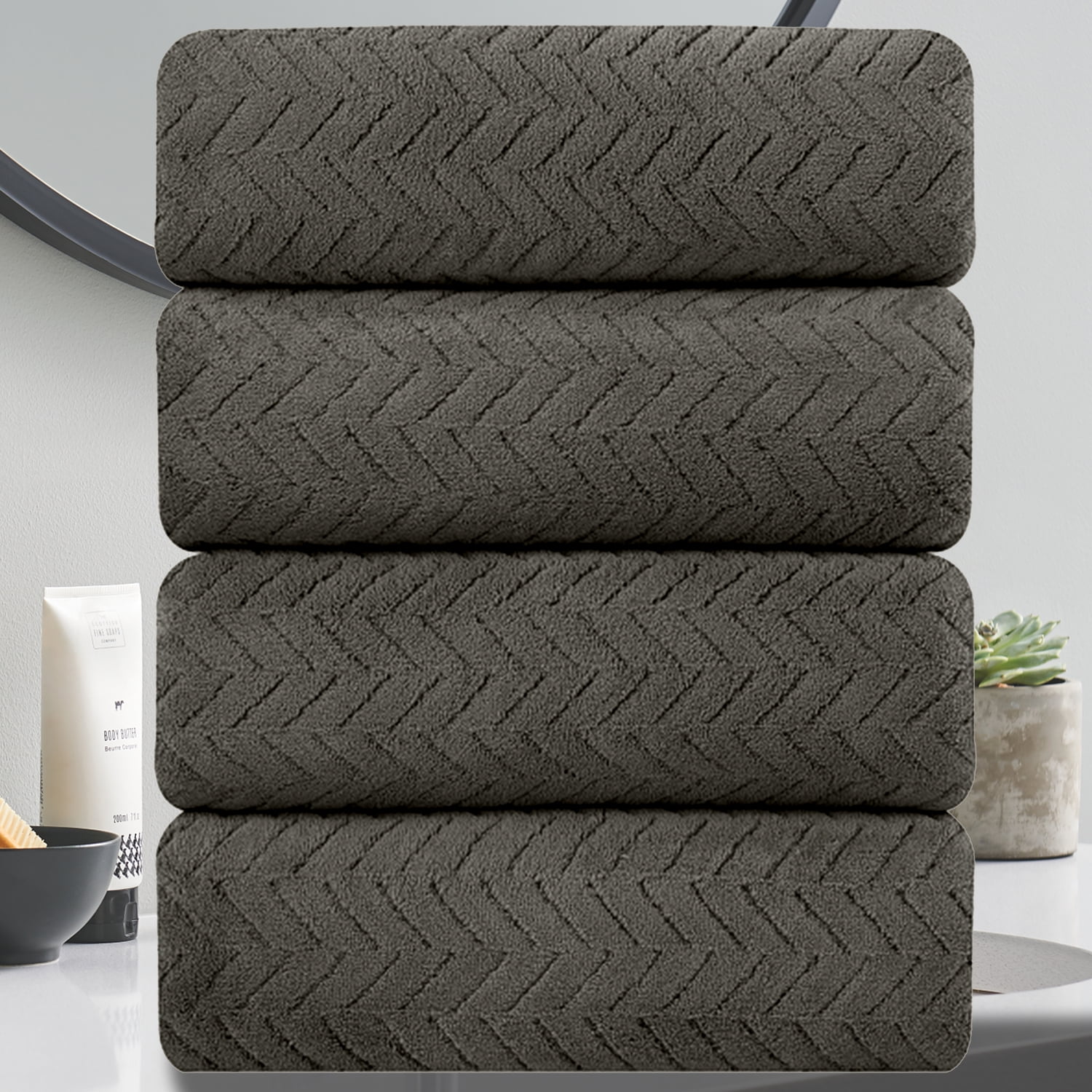 Anray Home Bath Towel Set 4 Pack Microfiber Bathroom Towel Plush Bath ...