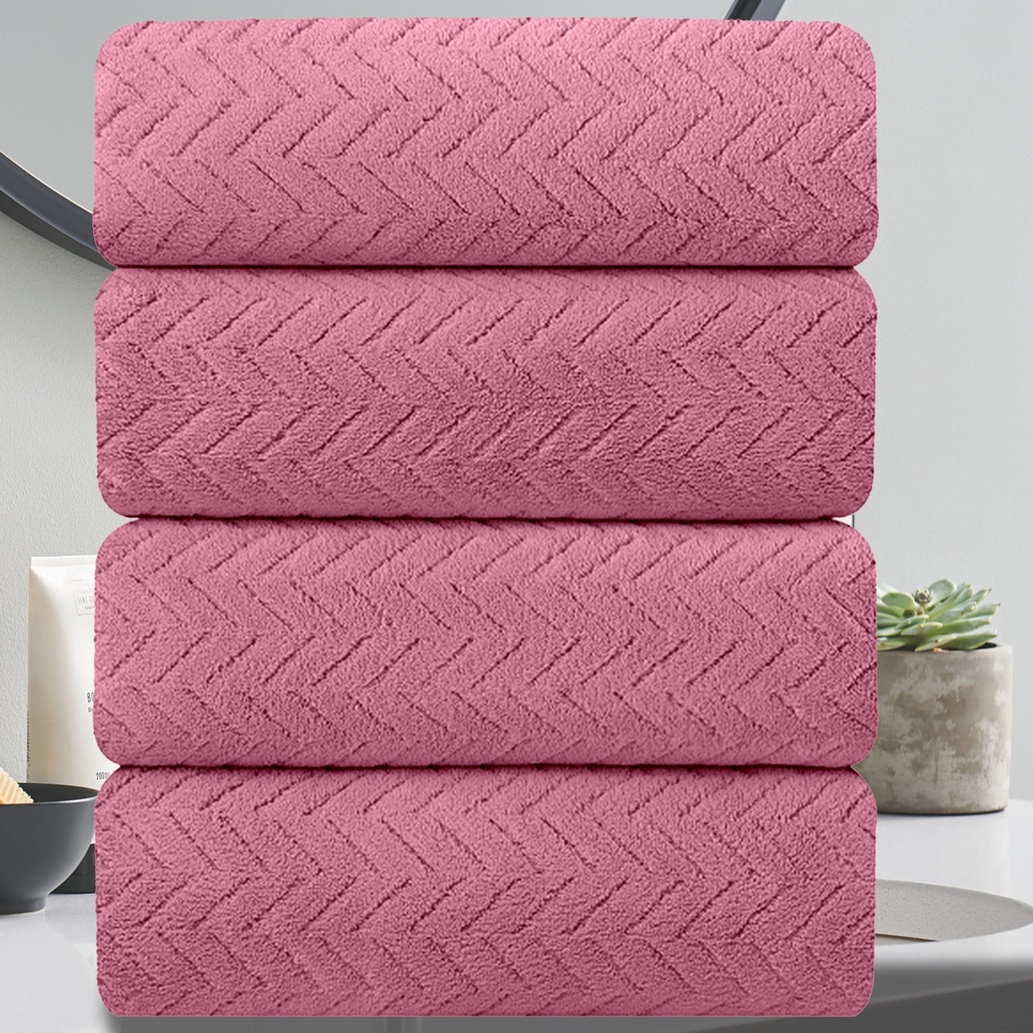 Anray Home 4 Pack Extra Large Ultra Soft Microfiber Bath Towel Set ...