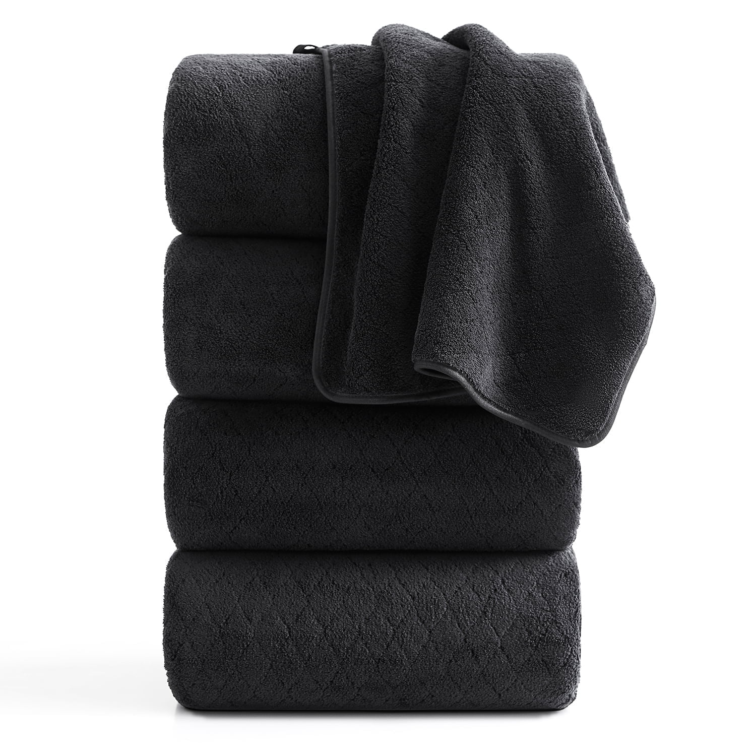 Beartech 4 Pack Microfiber Bath Towels Set - 2 Bath sheet, 2 Hand, 4 ...