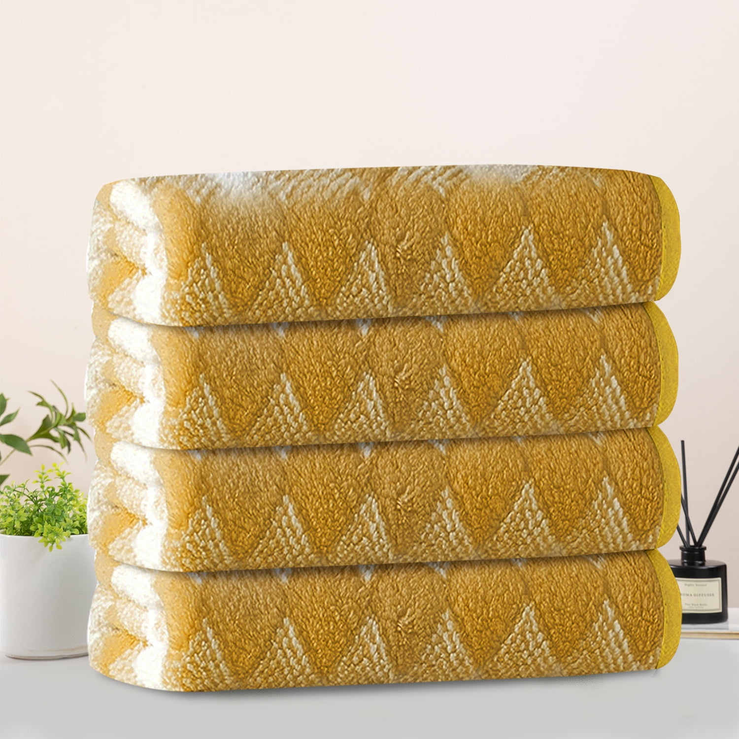 Anray Home Bath Towel Set 4-Pack Washcloth Set Ultra Soft Microfiber ...