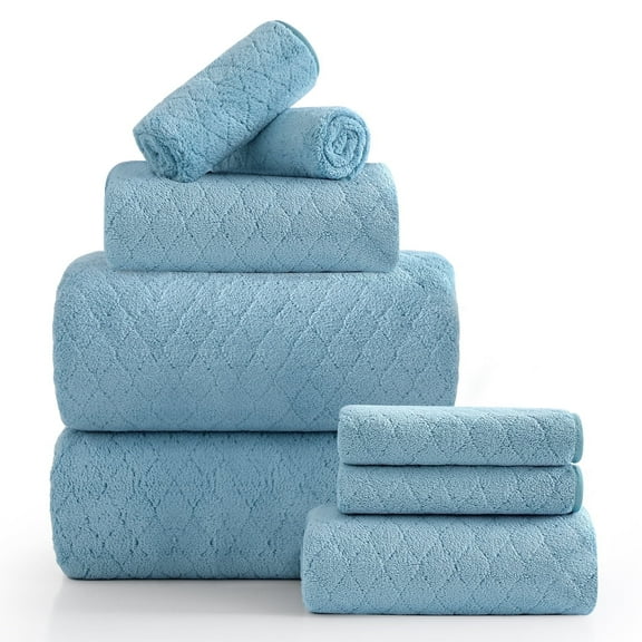 Hiroekza 8-Piece Towel Set 2 Bath Towels 2 Hand Towels 4 Washcloths ...