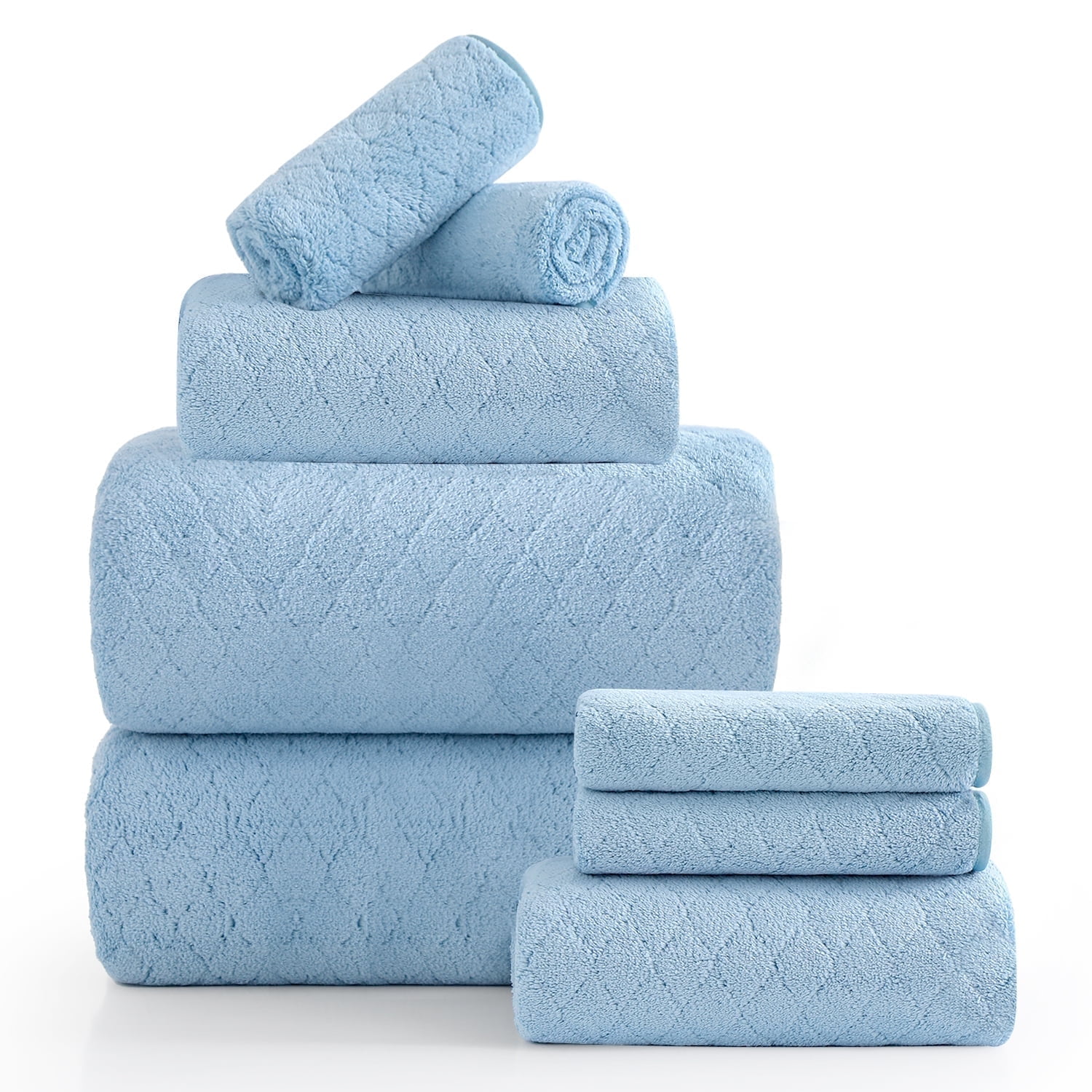 Anray Home Thick XLarge 8 Pcs Bath Towel Set, Ultra Soft Microfiber ...