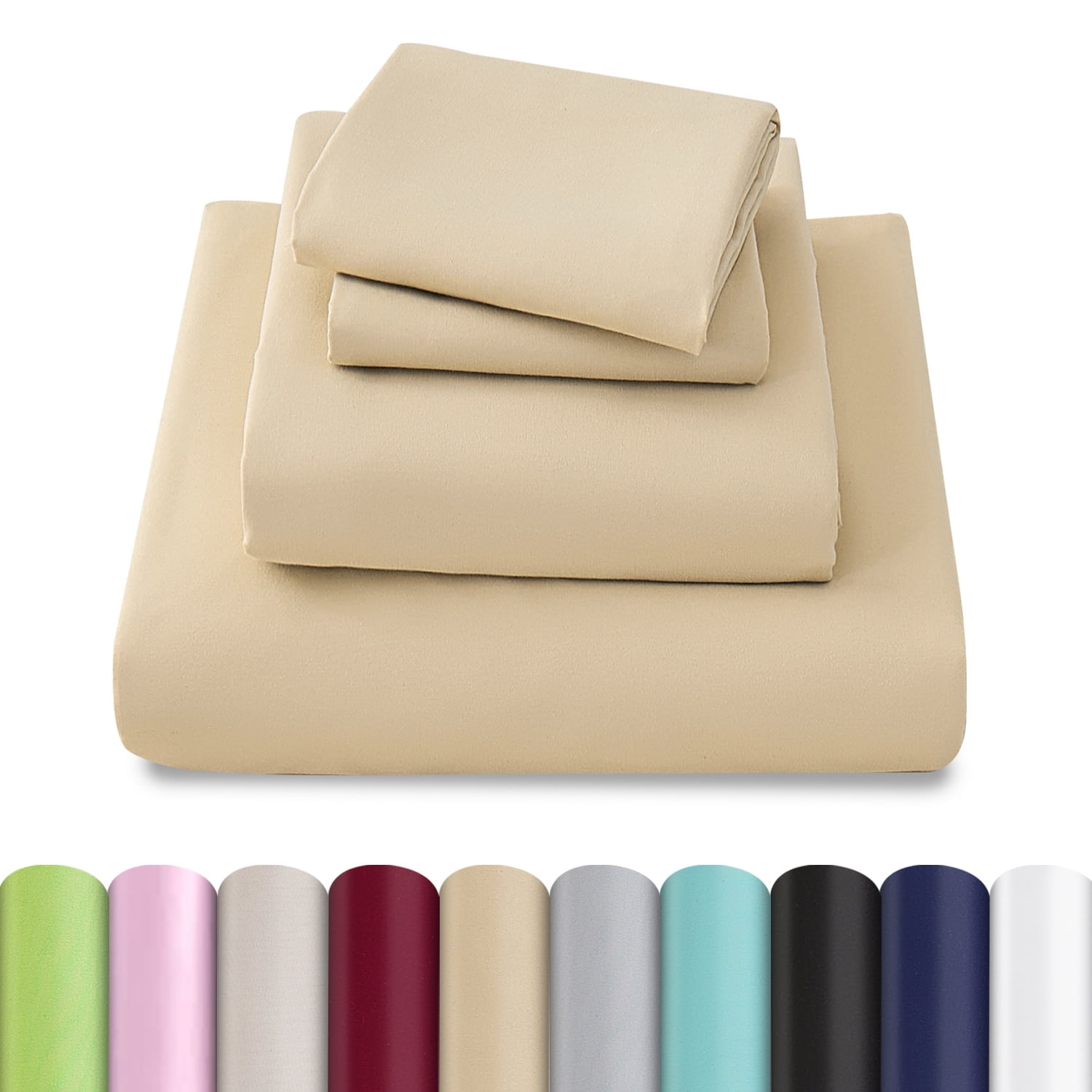 Beartech Polyester Bed Sheets Set 4 Piece Queen/Full Size Sheet Set ...