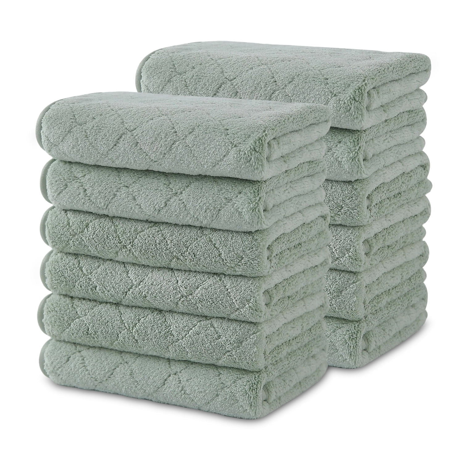 Beartech Bath Towel Set 12 Pack Washcloths Ultra Soft & Less Lint ...