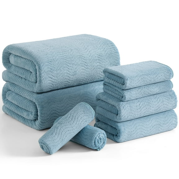 Gosuguu Large Soft Microfiber Bath Towel Set with Face Towel 90x170 cm ...