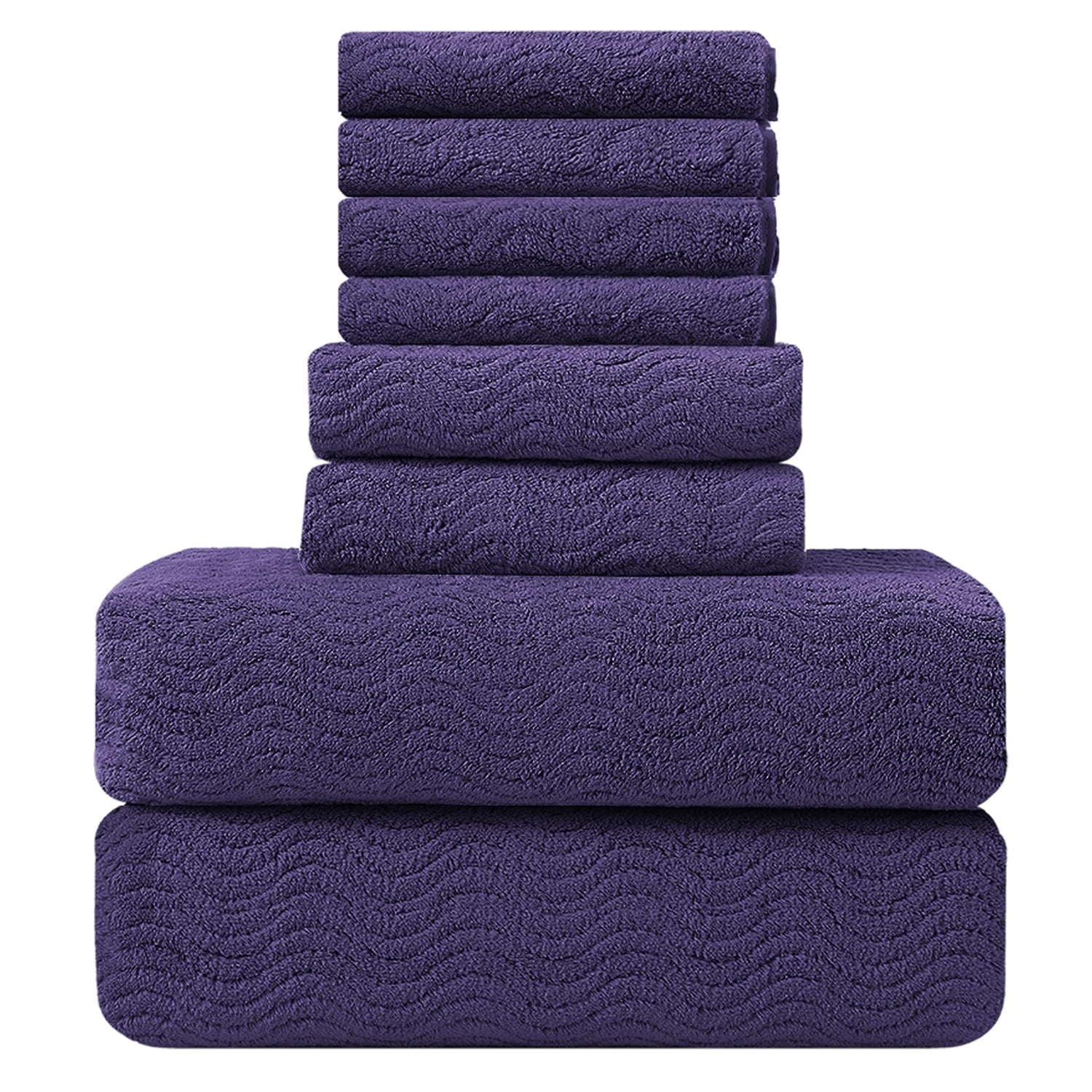 Anray Home Luxurious Bath Towel Set 8 Piece - 600 GSM 100% microfiber ...
