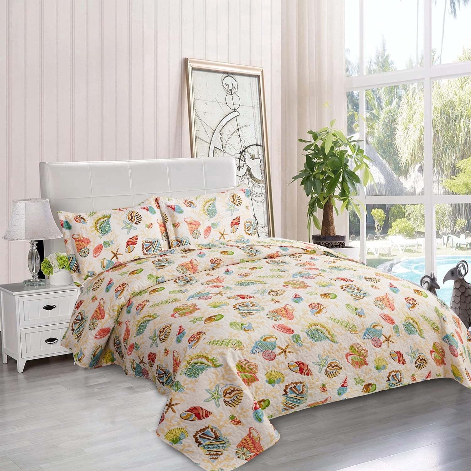 Beartech Ocean Quilt Set Twin Size Quilt Lightweight Reversible ...