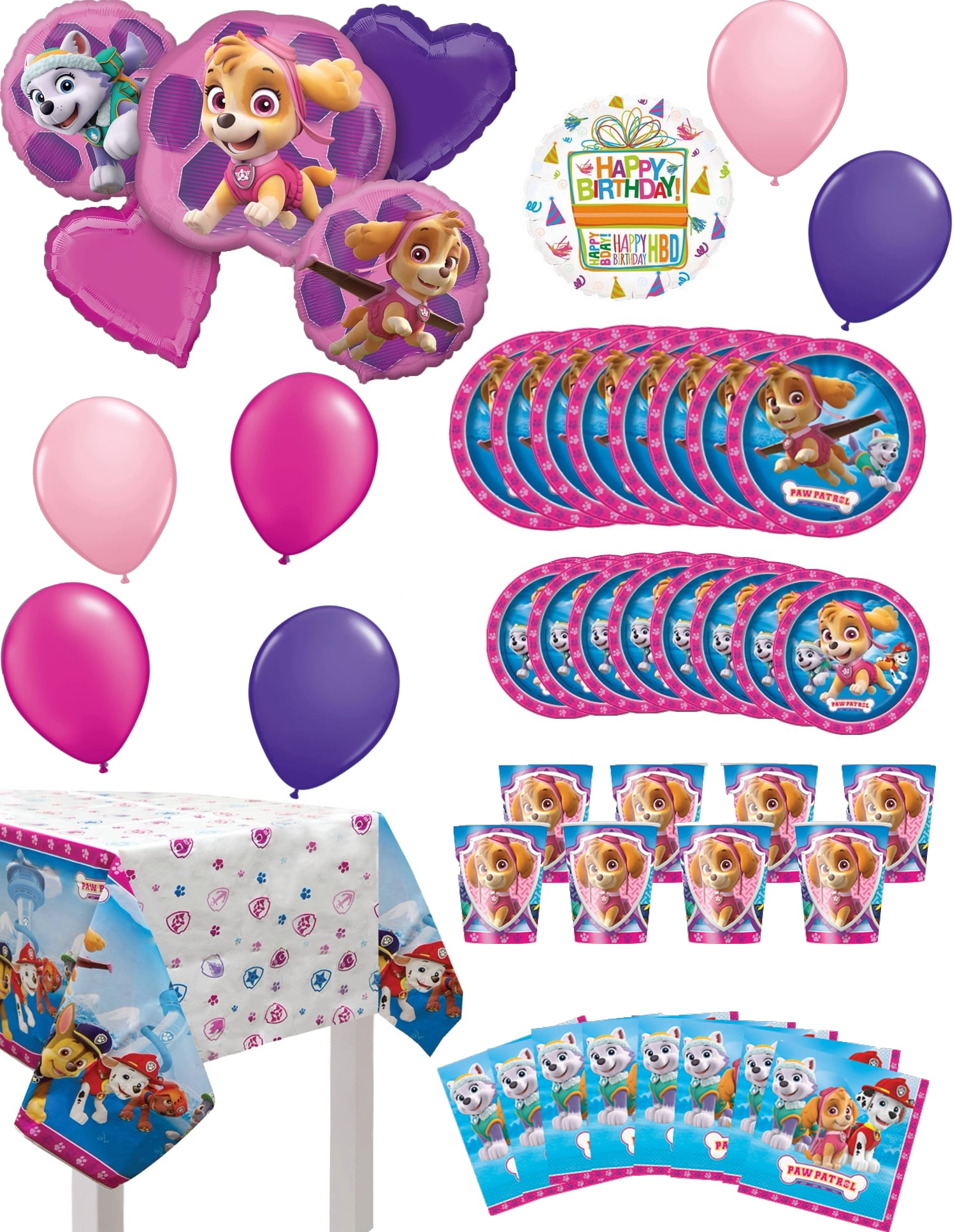 Ultimate Paw Patrol Girls Skye and Everest Birthday Party Supplies ...