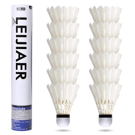 Kevenz 12-Pack Goose Feather Badminton Shuttlecocks, High Stability and ...