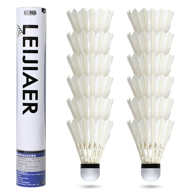 Anself 12pc Outdoor Badminton Shuttlecock Set: Durable Goose Feather ...