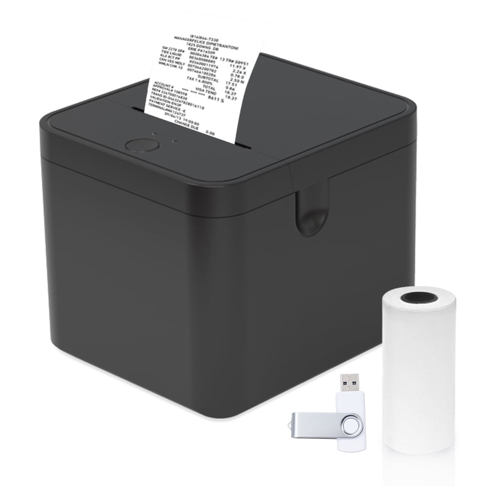 Anself 58mm Receipt Printer USB+BT Direct Thermal Printing for Shipping ...