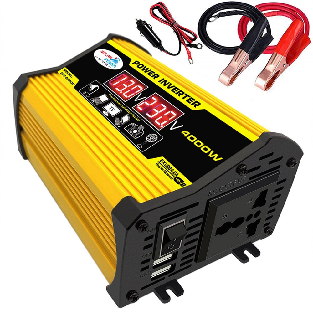 Anself Car Inverter, Portable Inverter 4000W, DC12Volt to AC110/220Volt ...
