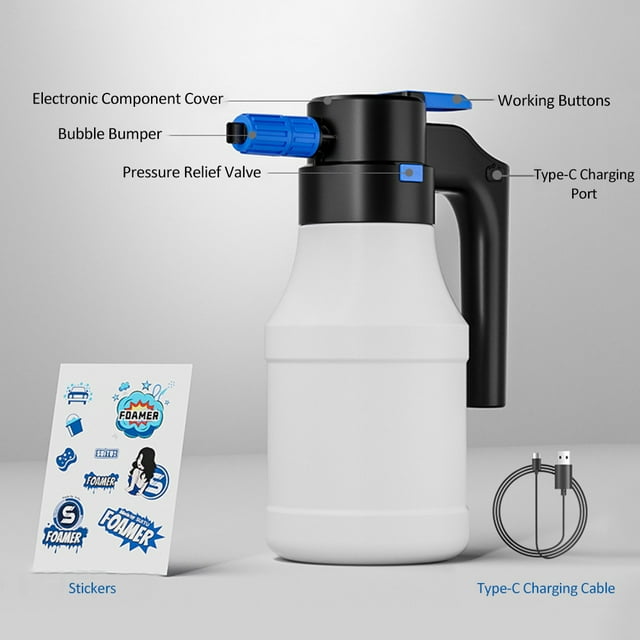 Anself Electric Foam Sprayer 1.5L for Car Washing with Rechargeable ...