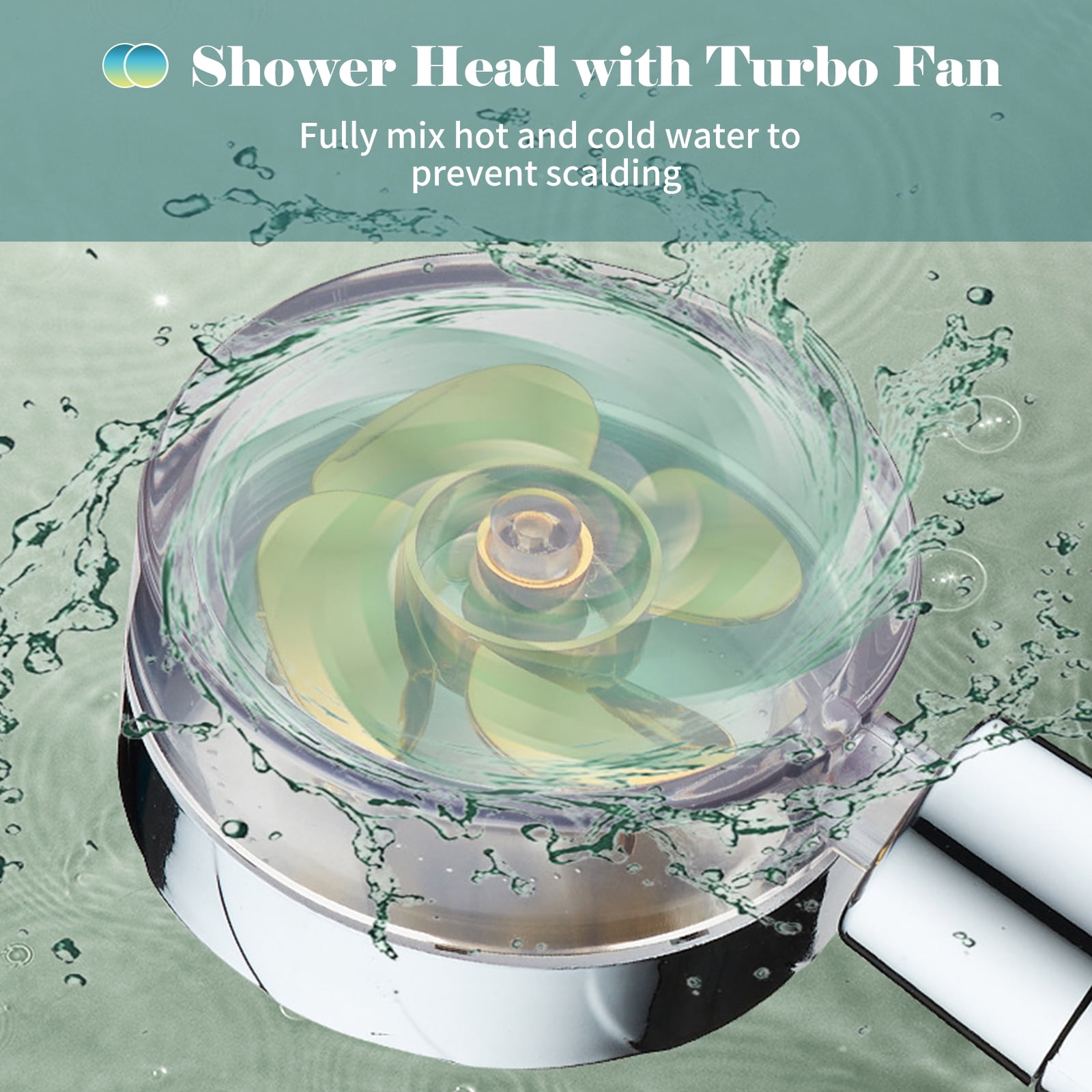 Anself Handheld Shower Head With Turbo Fan On Off Pause Switch Cotton