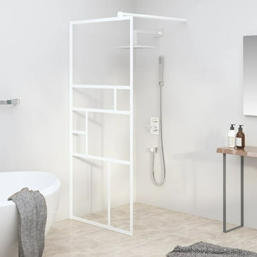 vidaXL Walk-in Shower Enclosure Bathroom Wall Panel Screen Tempered ...