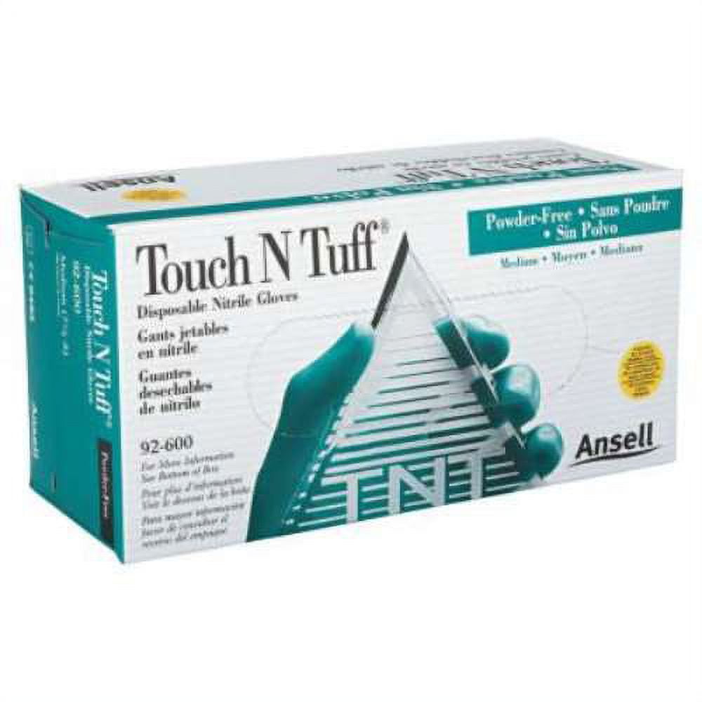 Ansell Touch N Tuff Disp Nitrile Gloves, 7.5 - 8, Green, 1 BX (012-92 ...