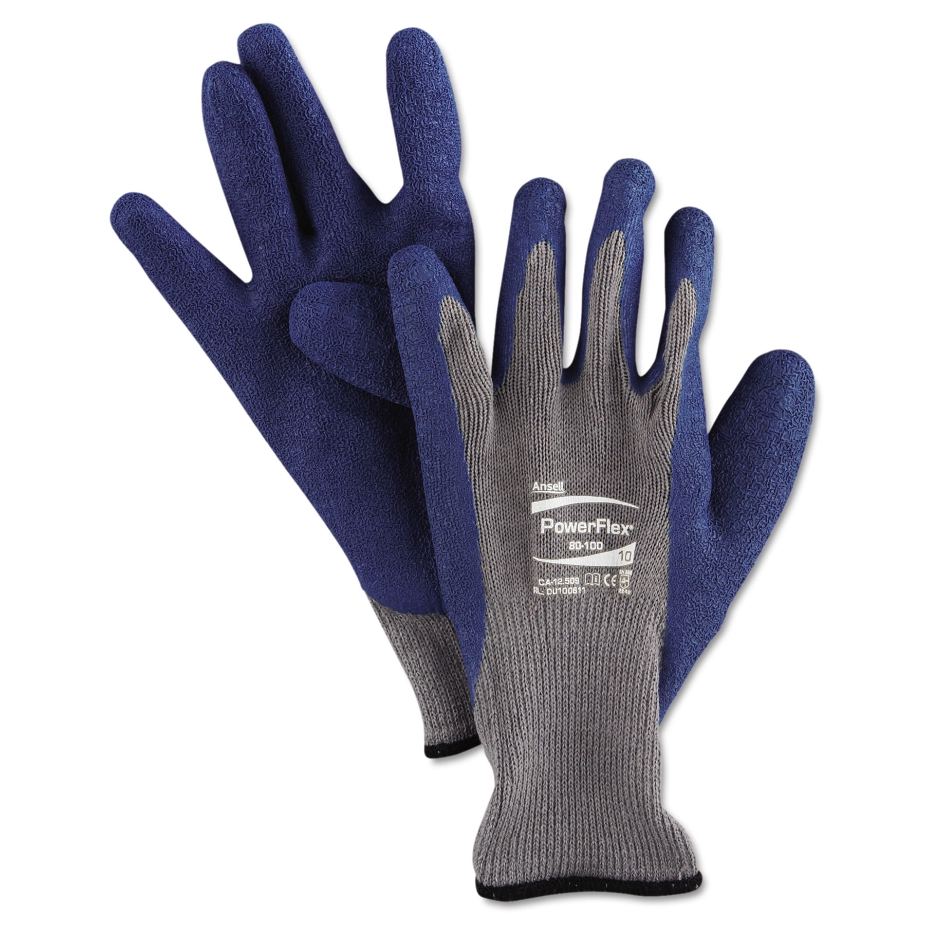 AnsellPro PowerFlex Gloves, Blue/Gray, Size 10, 1 Pair -ANS8010010PR ...