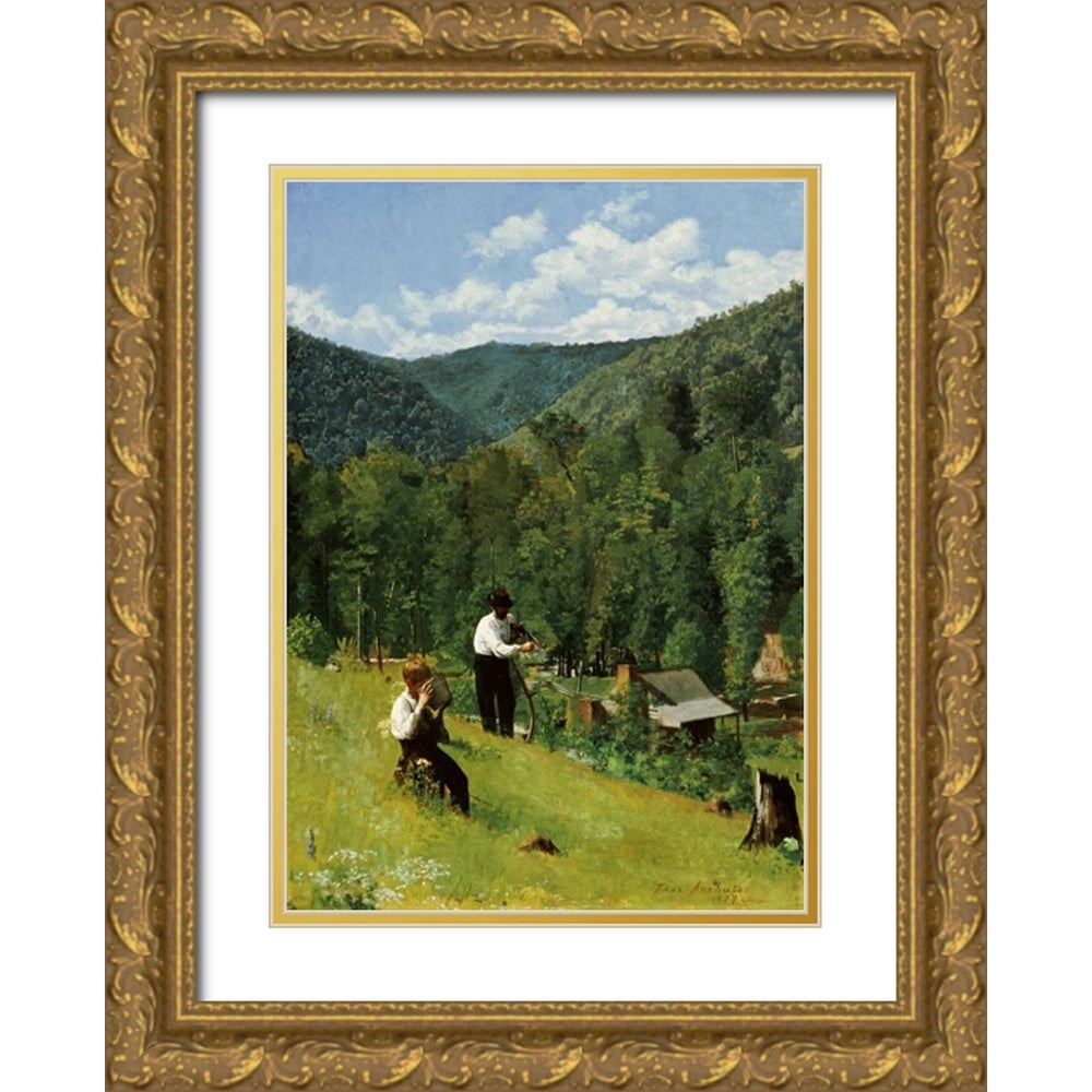 Anshutz, Thomas Pollock 14x18 Gold Ornate Wood Framed with Double ...