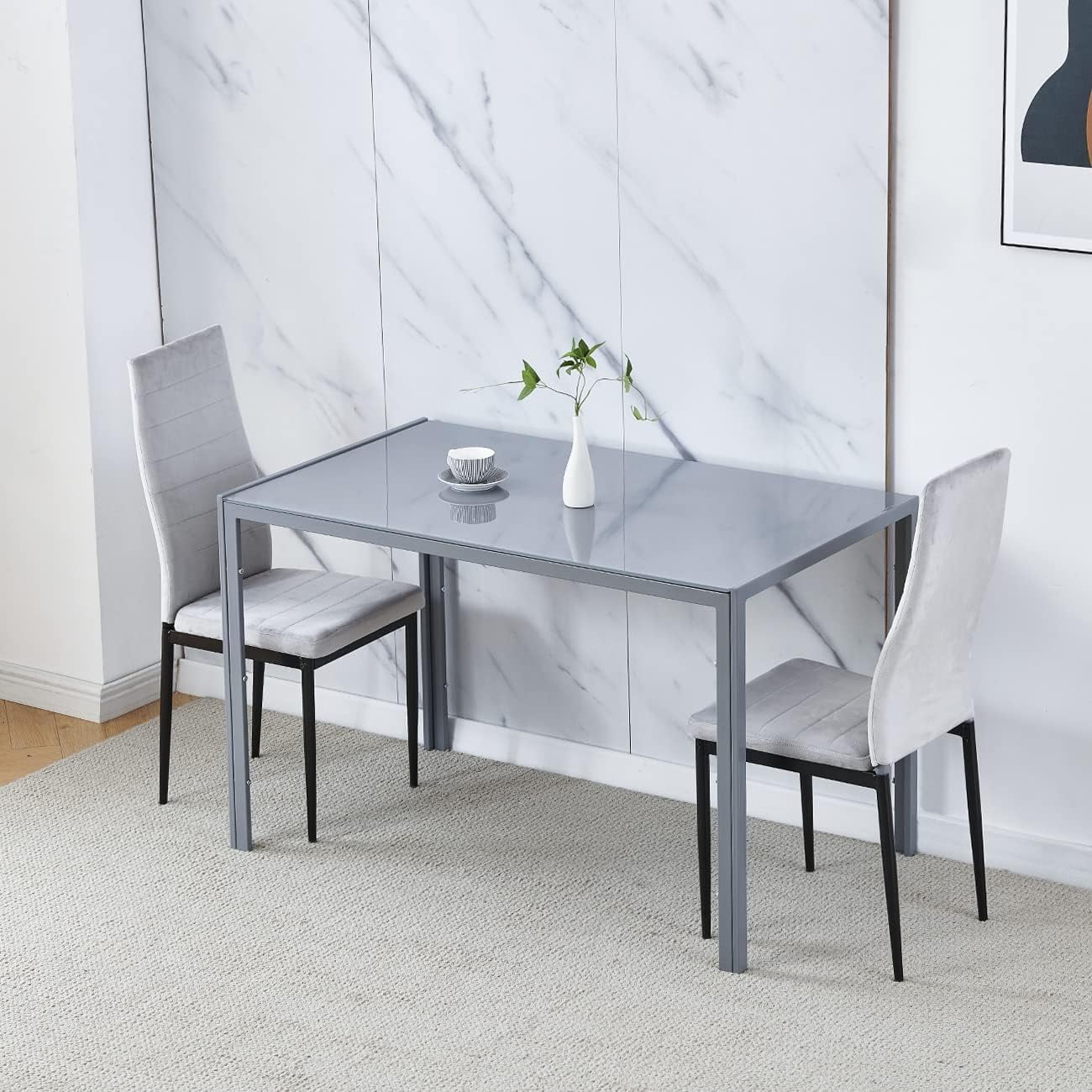 Ansley&HosHo Dining Room Table Set for 2, 3-Piece Kitchen Dining Room ...