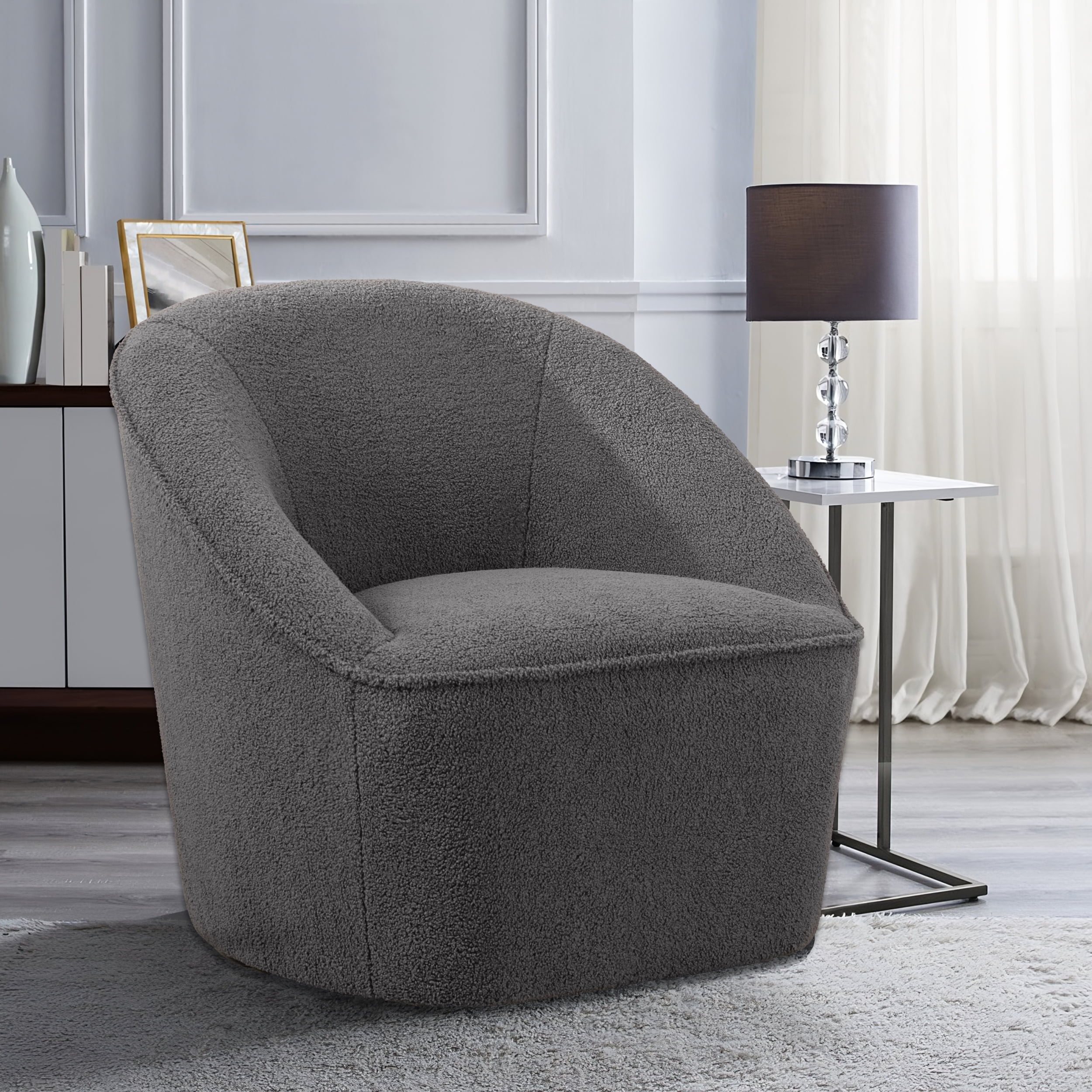 Anson Boucle Swivel Chair 81533 - Walmart.com