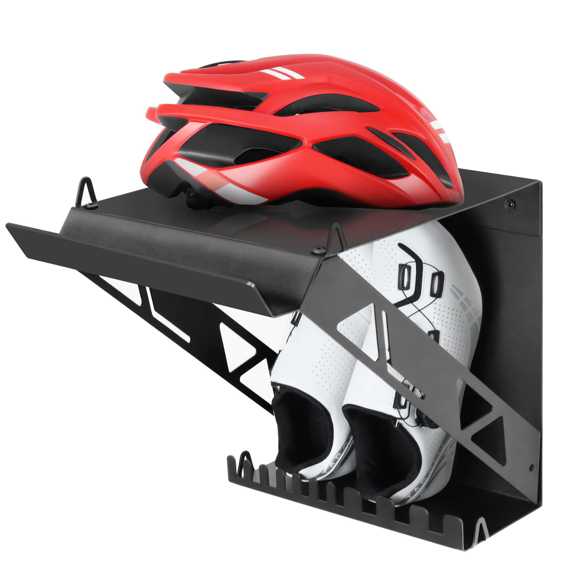 Ansonation Bike Wall Mount Shelf,Horizontal Bike Hangers for Garage with Hooks Bike Storage Rack ...