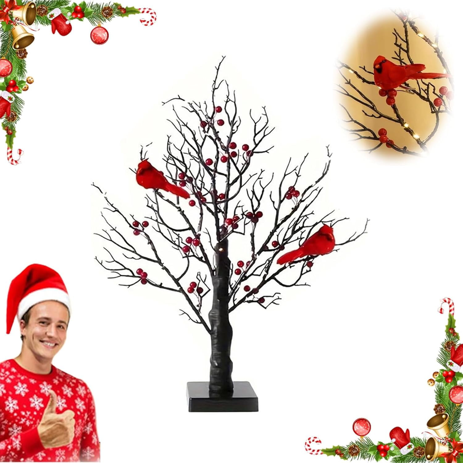 Ansurley Cardinal Tree, Tree of Life, Vintage Glowing Tree with ...