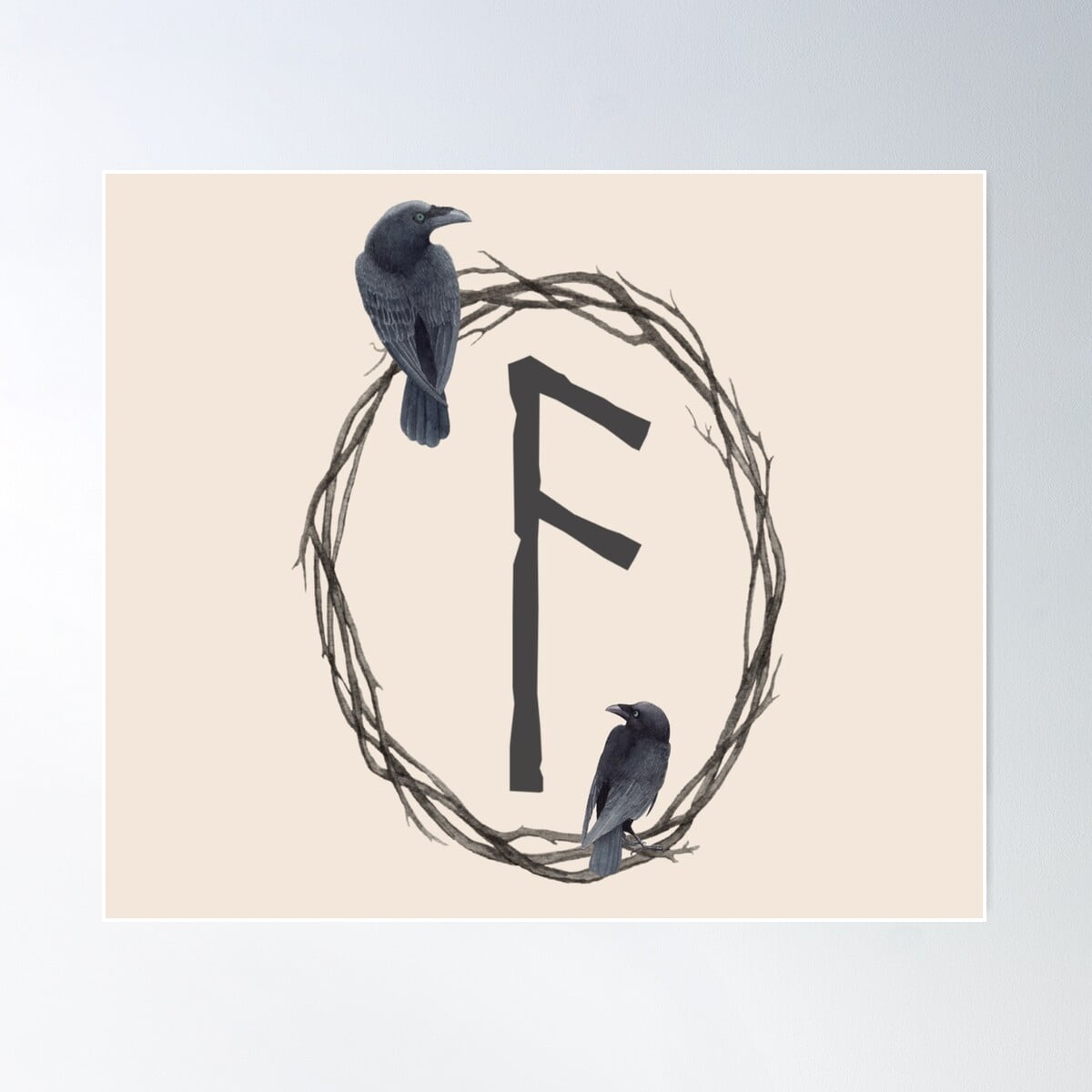 Ansuz Elder Futhark Viking Rune Poster Wall Art, Modern Wall Decor For ...