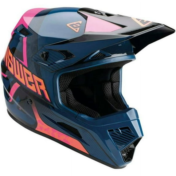 Answer 447775 AR1 Vendetta Youth MX Offroad Helmet, Dark Blue & Rhodamine - Small - Walmart.com