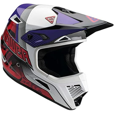 Answer AR3 Ronin MX Offroad Helmet Black/White/Crimson LG - Walmart.com
