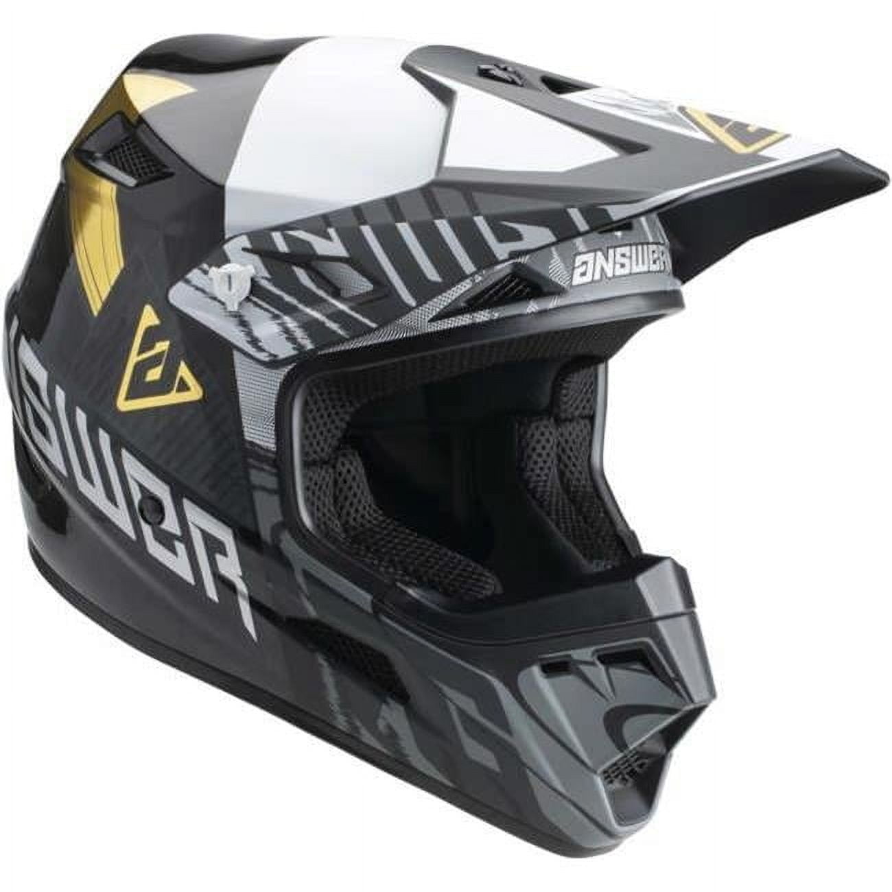 Answer AR3 Ronin MX Offroad Helmet Black/White/Gold XL - Walmart.com